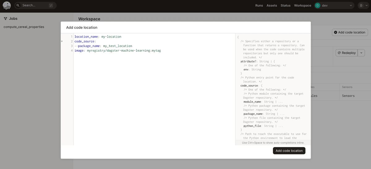 Managing code locations in Dagster Cloud | Dagster Docs